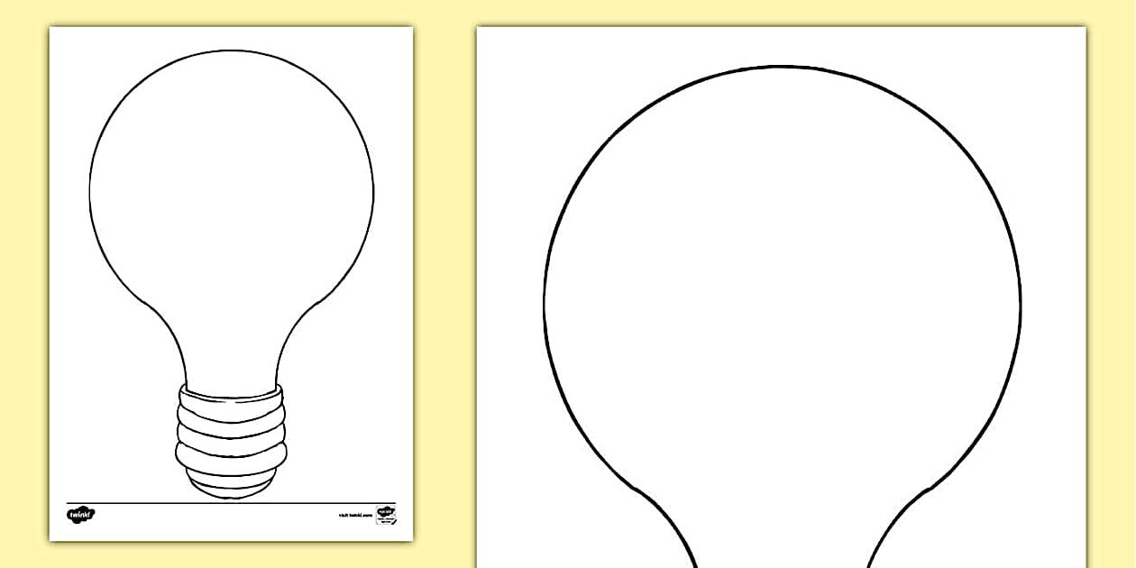 Lightbulb Outline Template - Twinkl Display (teacher made)