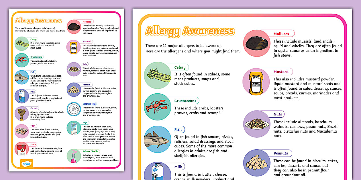 Allergy Awareness Poster | SEND | Twinkl (teacher made)