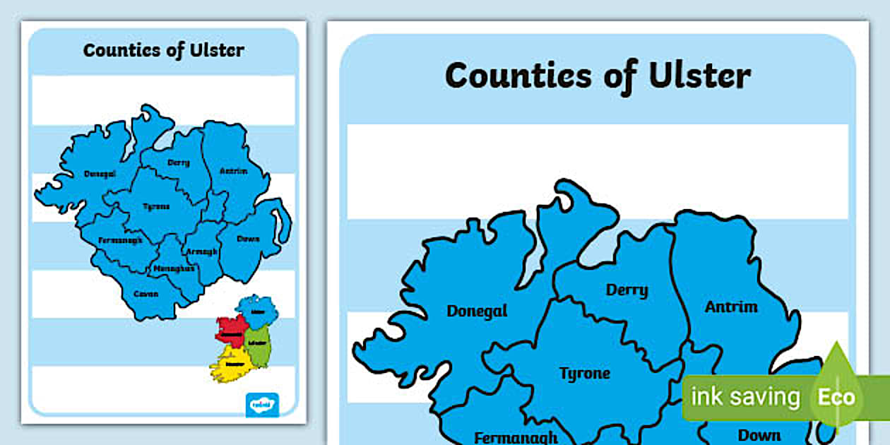 Counties of Ulster Display Poster - Twinkl