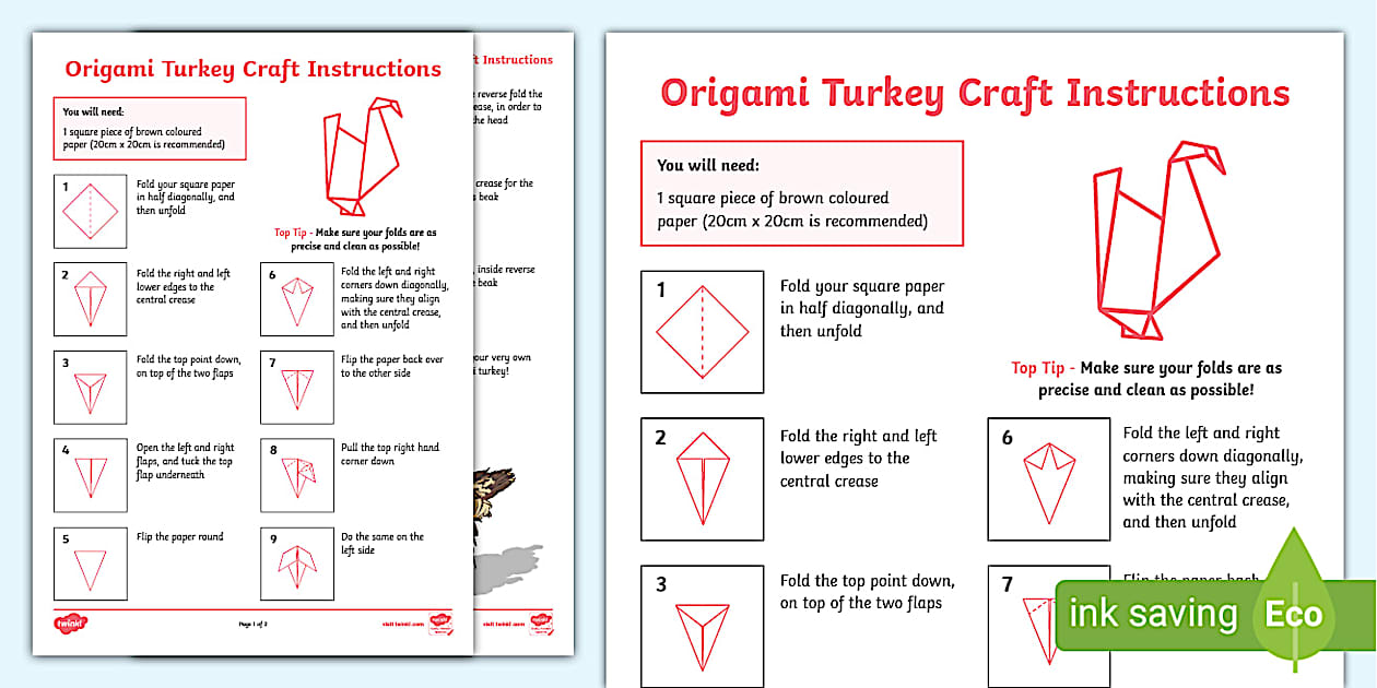 How to Make an Origami Turkey Step-by-Step | Twinkl KS1