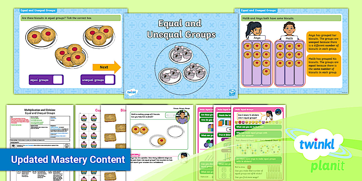 👉 Y1 Maths Multiplication Division Arrayş Equal Unequal Groups