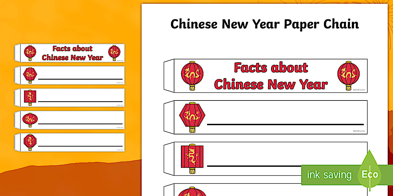 Black and White Chinese New Year Paper Chain (teacher made)