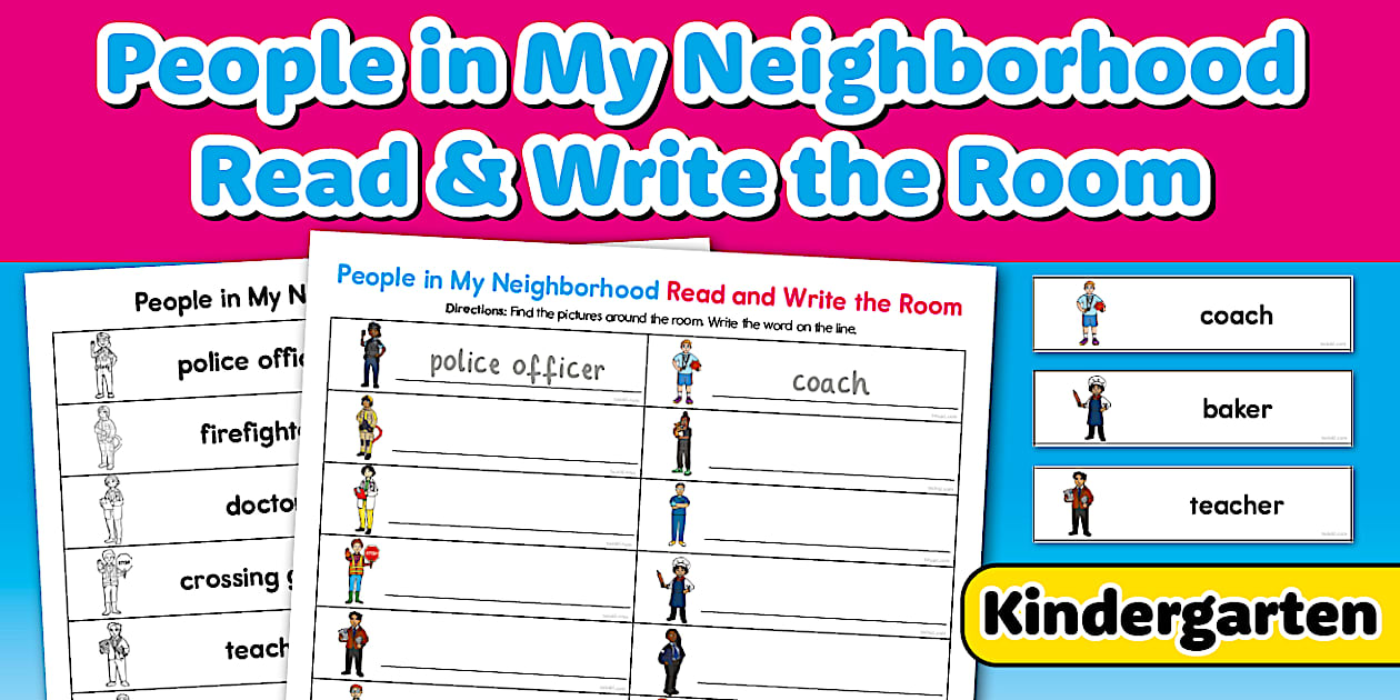 Kindergarten People in My Neighborhood Read & Write the Room