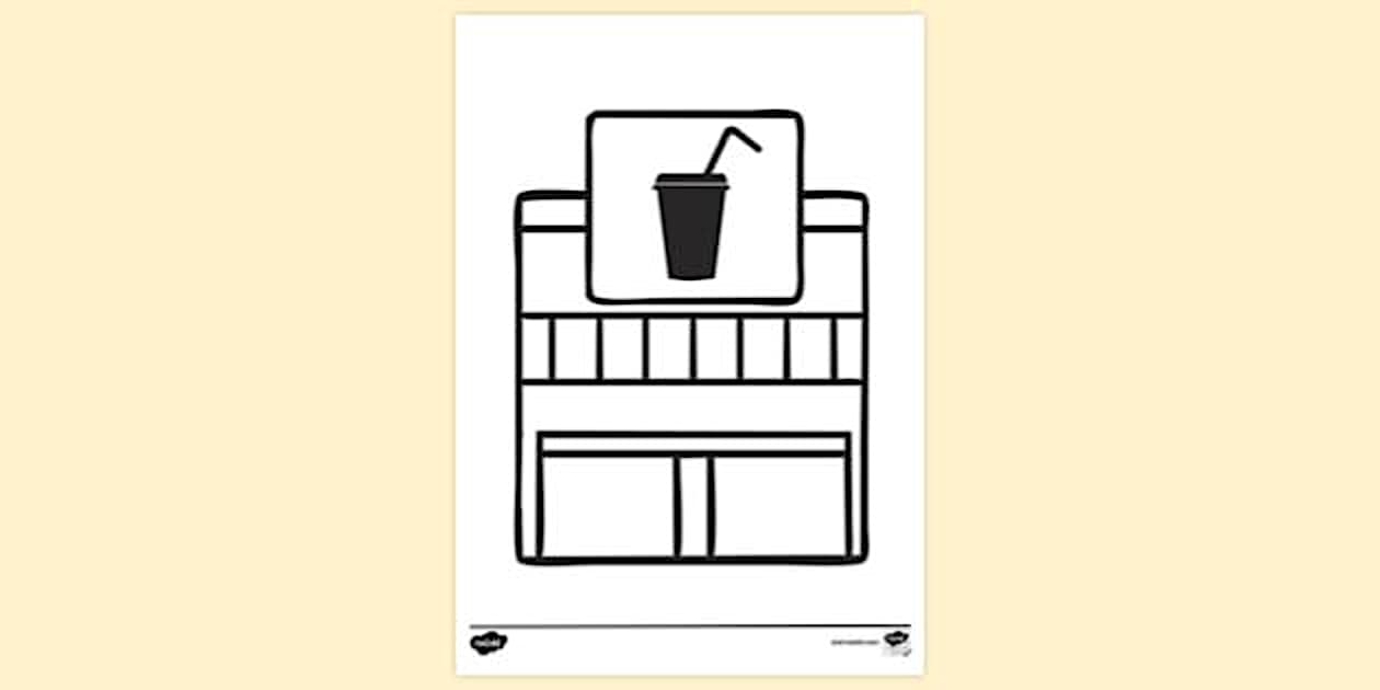 Cafe Icon Colouring Sheet | Colouring Sheets (teacher made)