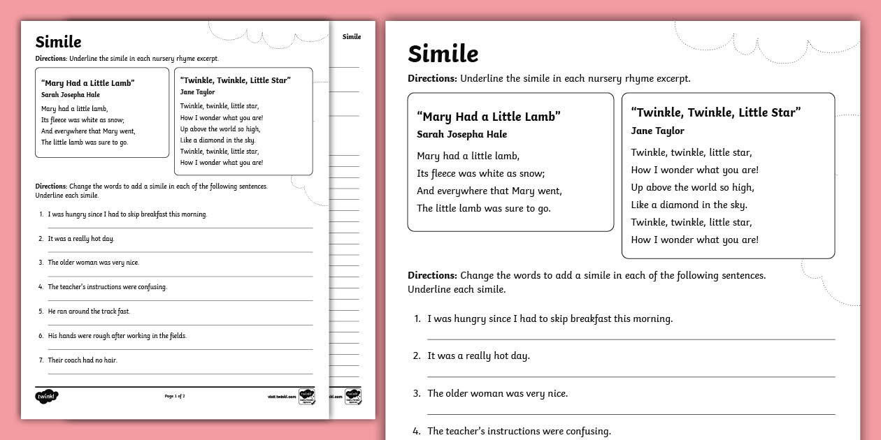 Eighth Grade Poetry Analysis (Simile) (teacher made)