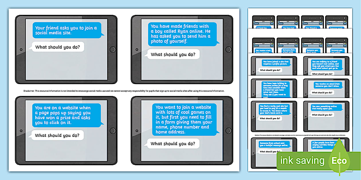 New Zealand Internet and Phone Safety Discussion Prompt Cards