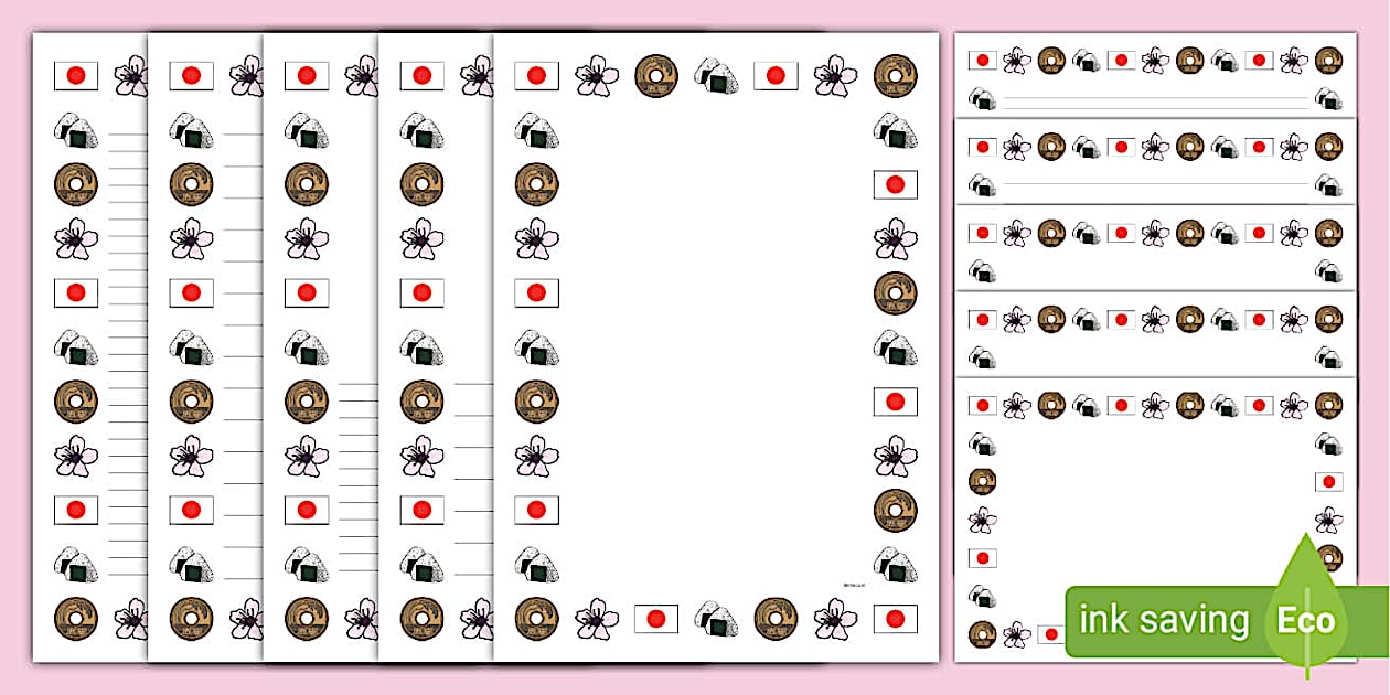 Japan Themed Page Border (teacher made) - Twinkl