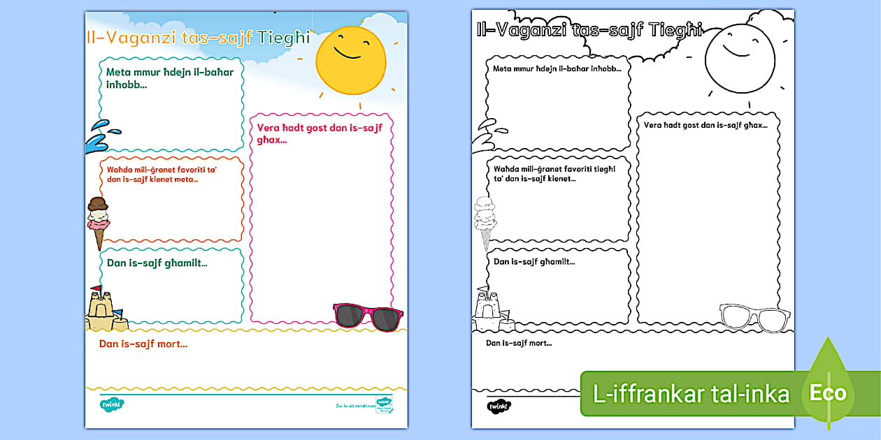 Attività tal-Kitba: Kollox Dwar il-Vaganzi tas-sajf Tiegħi