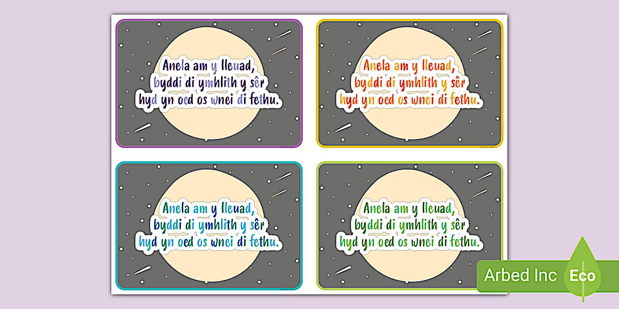 Cardiau Lles: Anela am Y Lleuad
