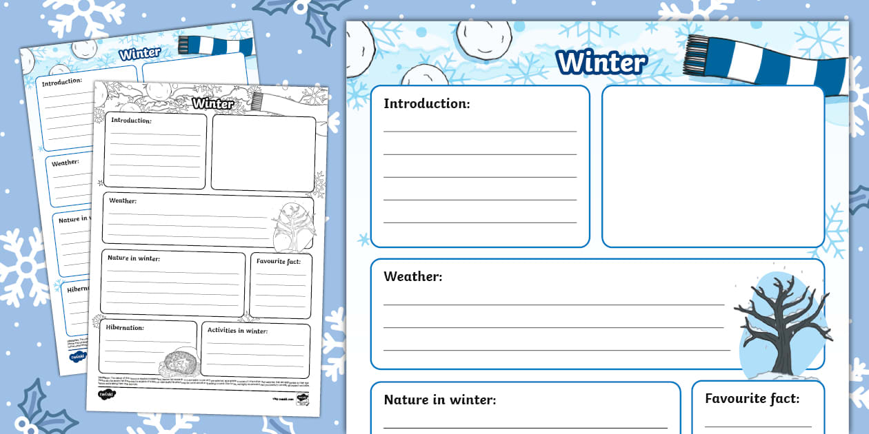 Winter Non-Chronological Report Template (teacher made)