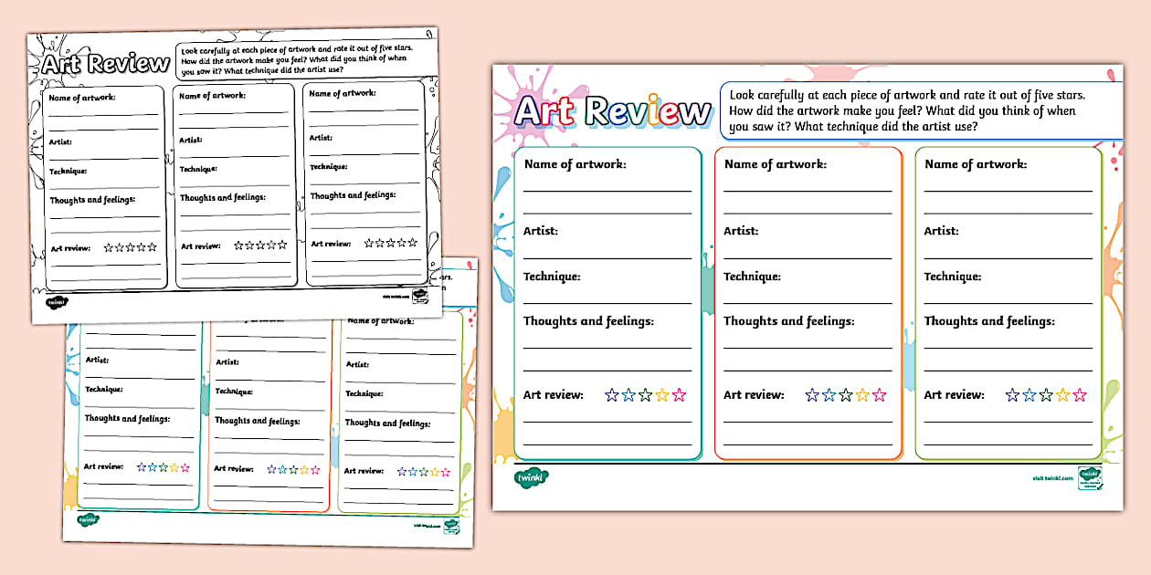 Art Review Worksheet (teacher made) - Twinkl