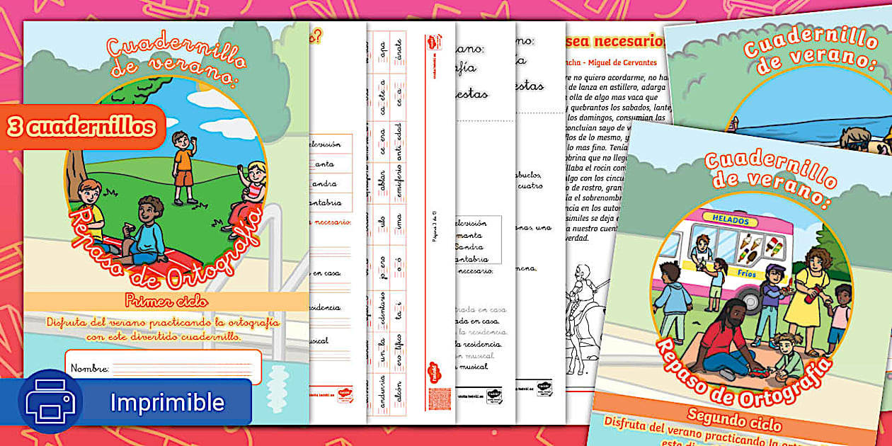 Cuadernillo de verano: Repaso de Ortografía - Twinkl