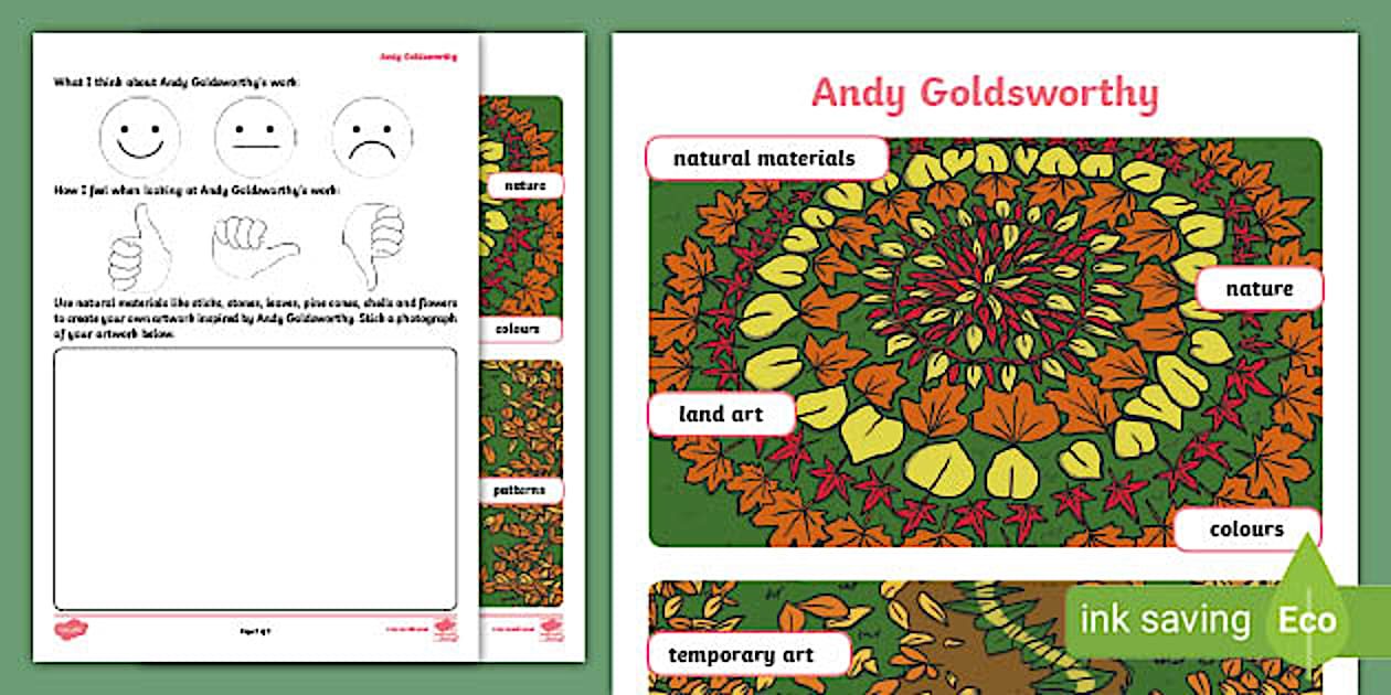 Looking at Art - Andy Goldsworthy Worksheet - Twinkl