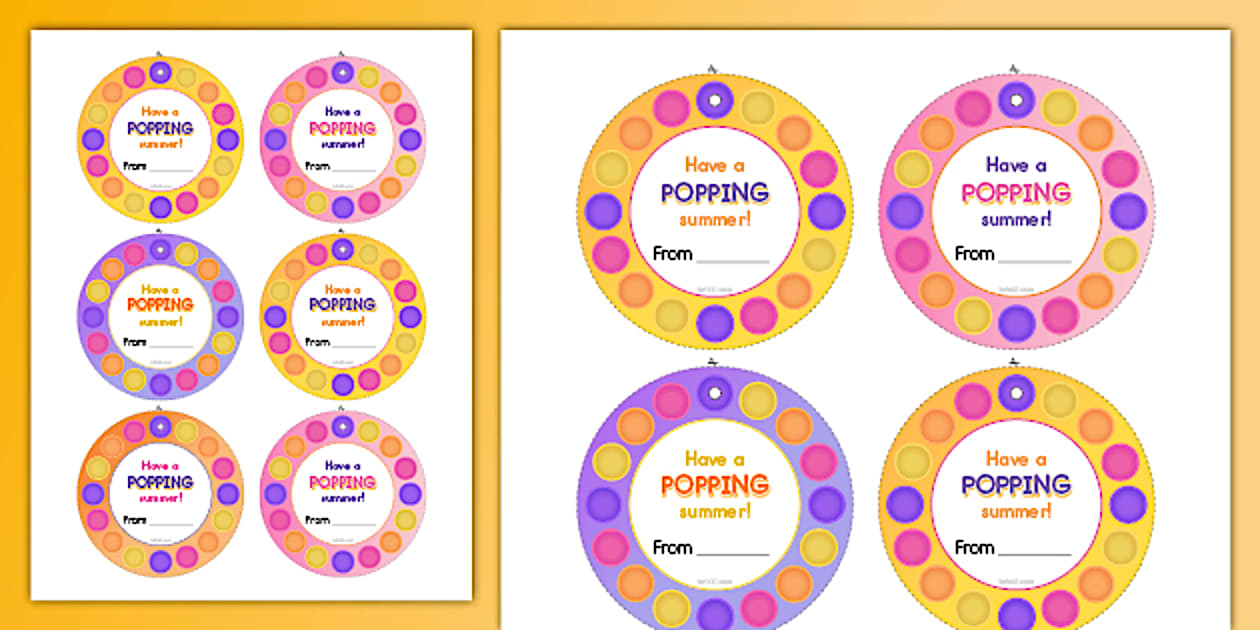 Editable Have a Popping Summer! Printable Gift Tag - Twinkl