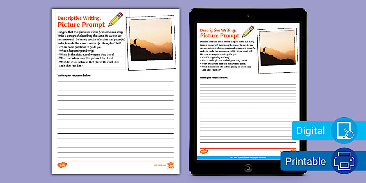 7th Grade Descriptive Writing Picture Prompts: Mountain Top