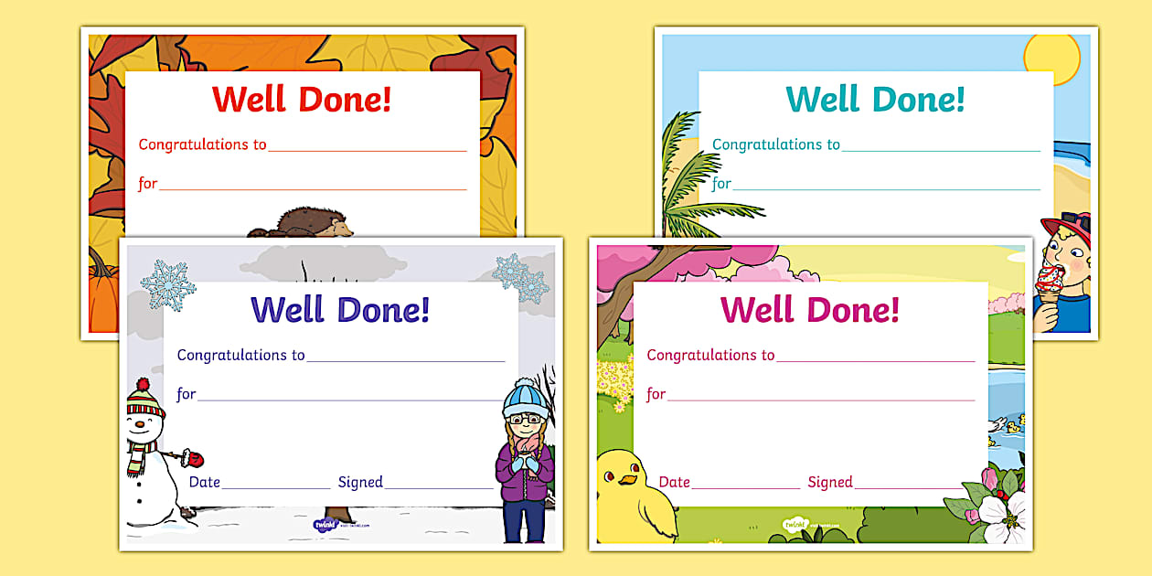 Seasonal Certificates (teacher made) - Twinkl