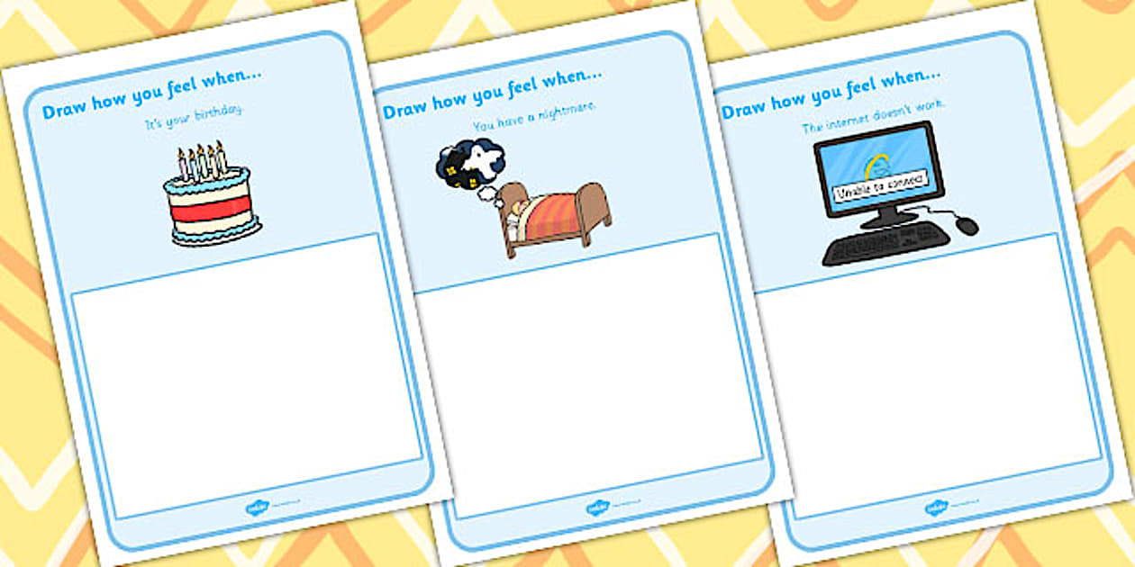 Draw How You Feel When Worksheet Set 5 (teacher made)