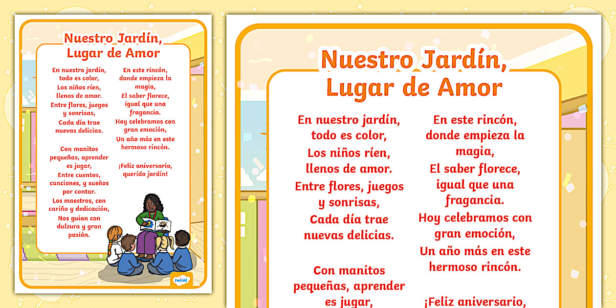 Poesía al colegio por su aniversario para niños de Inicial