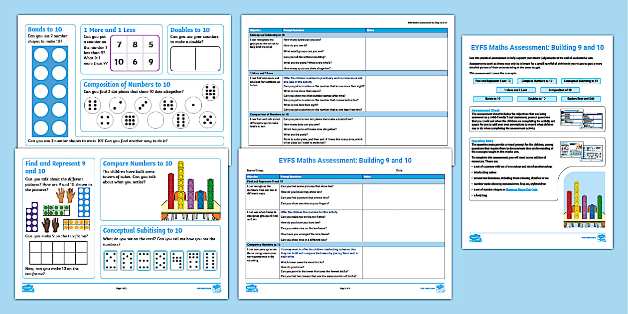 EYFS Maths Assessment Support White Rose Maths Building 9&10