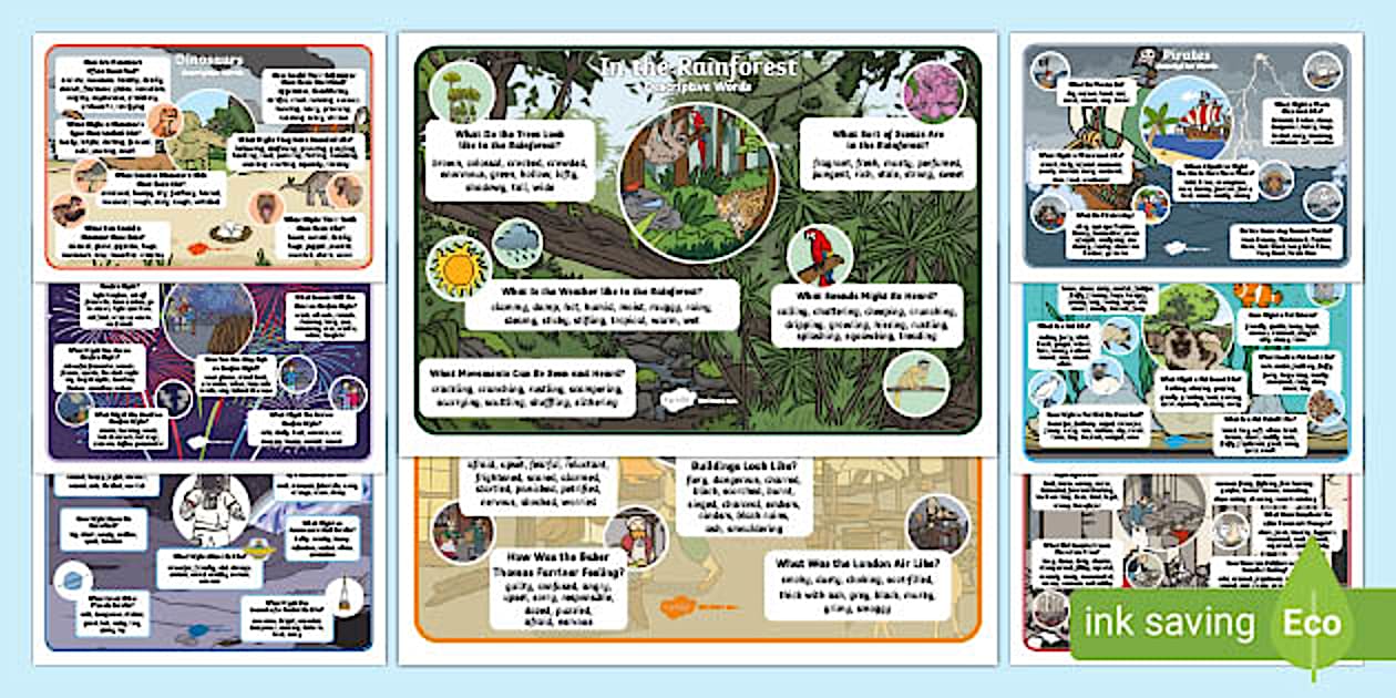 KS1 Descriptive Word Mat Bumper Pack (teacher made) - Twinkl