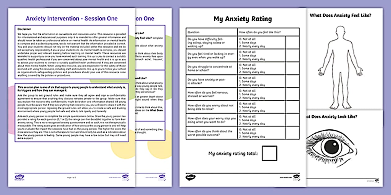 Editable Anxiety Intervention Session One (teacher made)