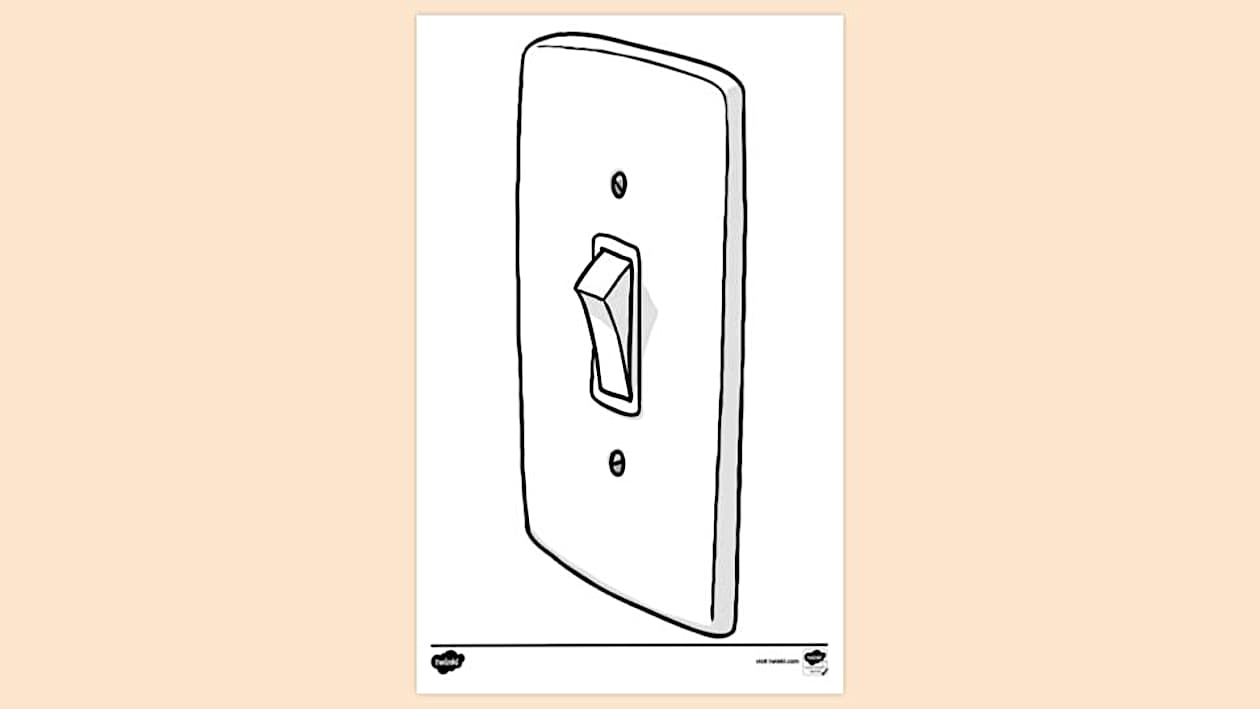 Light Paddle Switch Colouring | Colouring Sheets - Twinkl
