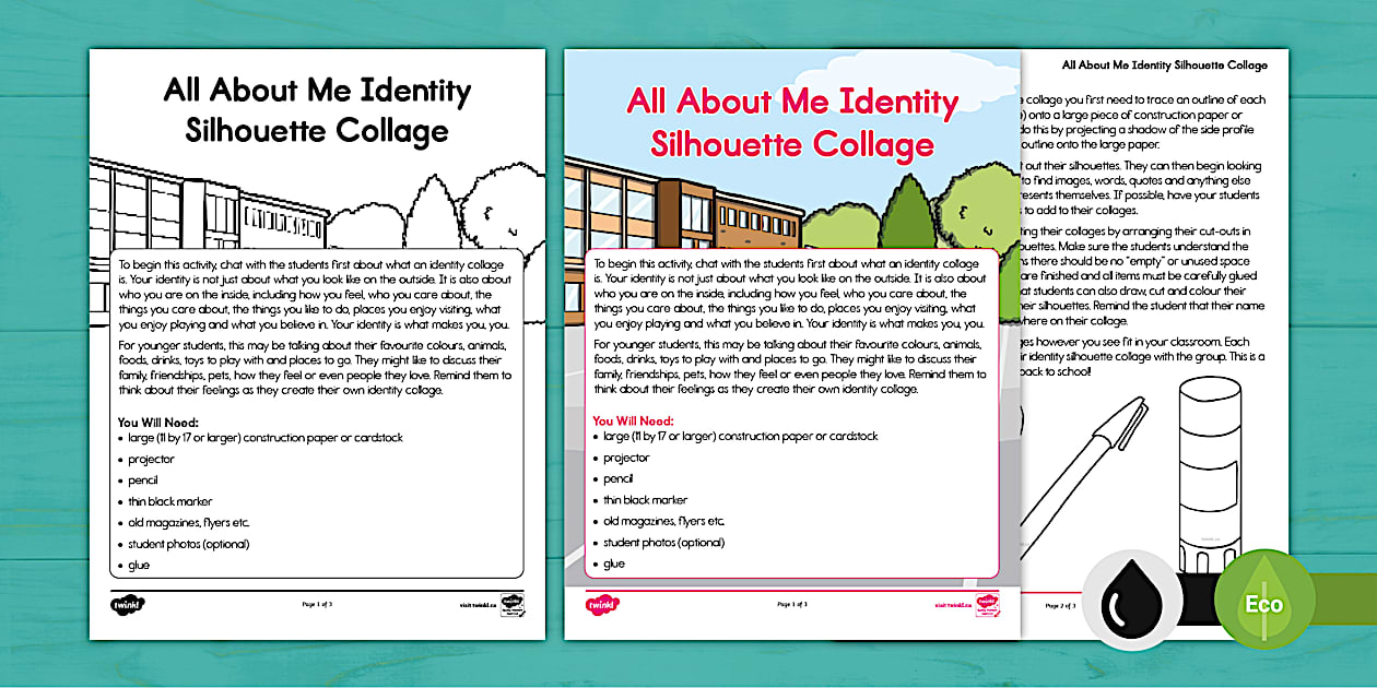 All About Me Identity Silhouette Collage - Twinkl