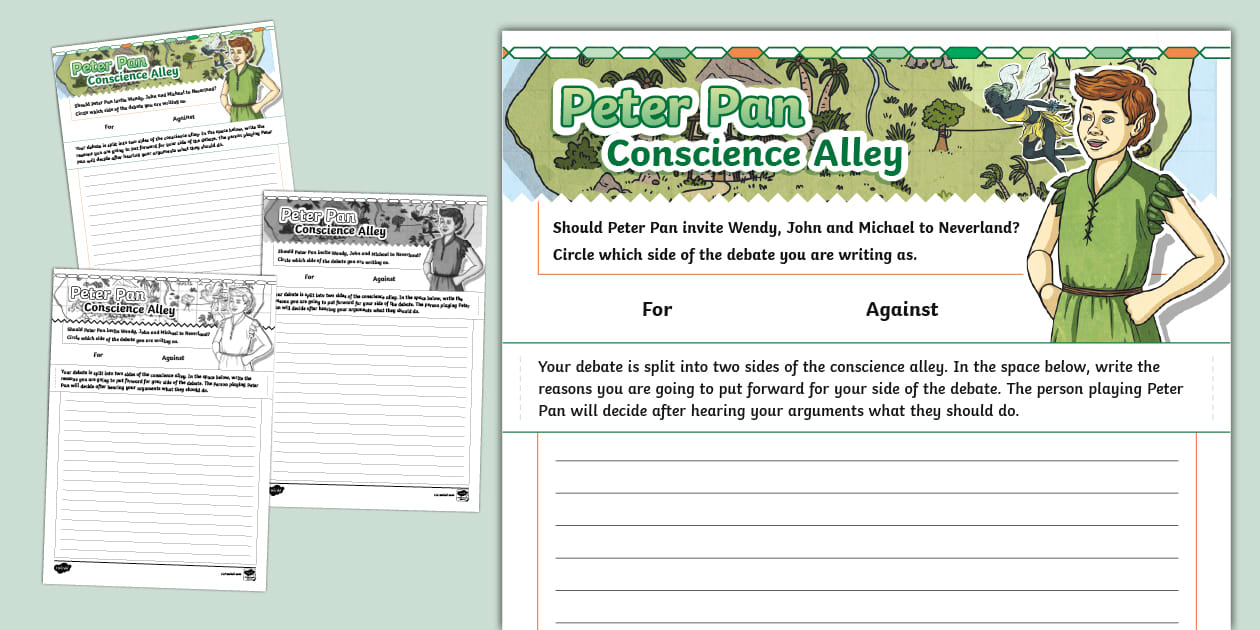 Peter Pan Conscience Alley Writing Frame (teacher made)