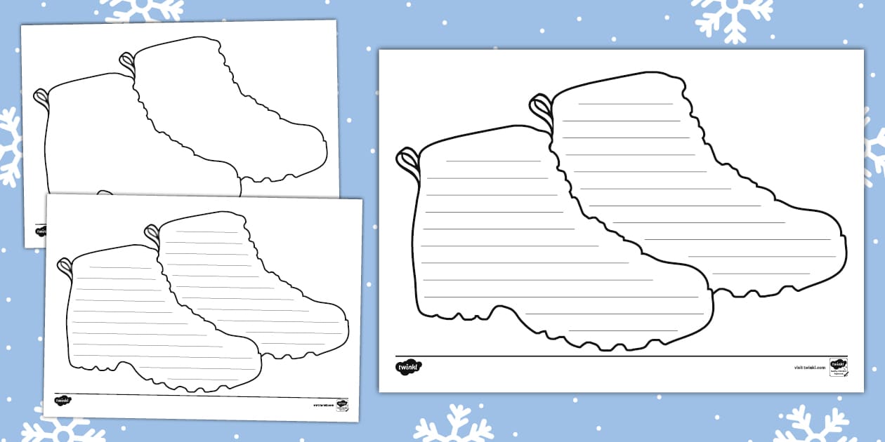 Winter Boots Writing Template - Twinkl Writing - Twinkl