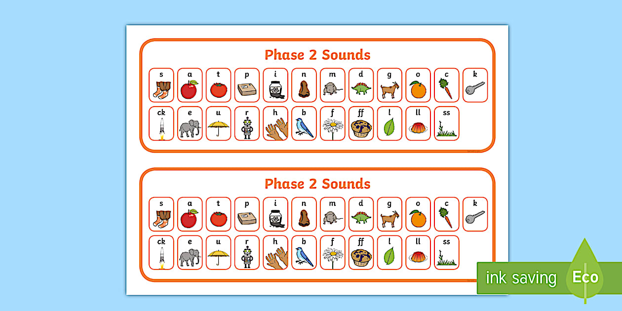 Cursive Phase 2 Phonics Table Strips (teacher made) - Twinkl