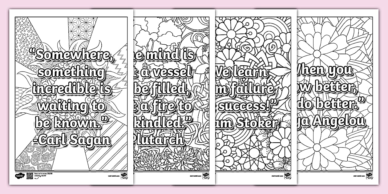 Classroom Inspiration Quotes | Mindfulness Colouring Sheets