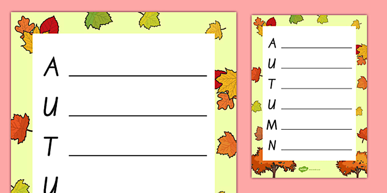 Autumn Acrostic Poem Template