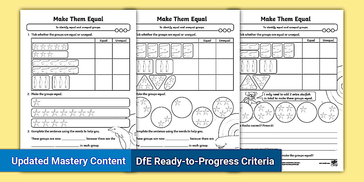 👉 Equal or Not Equal Worksheets PlanIt Maths - Twinkl