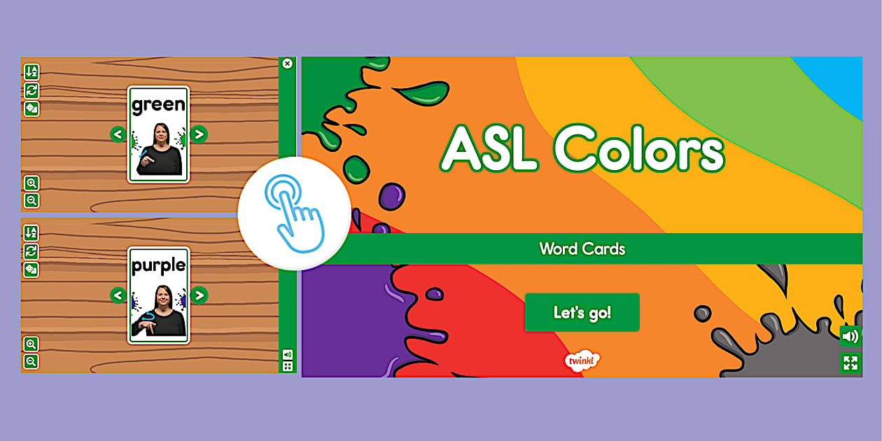 ASL Colors Interactive Word Cards (Teacher-Made) - Twinkl