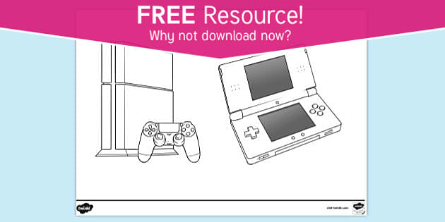 FREE! - Games Console Colouring Sheet (teacher made)