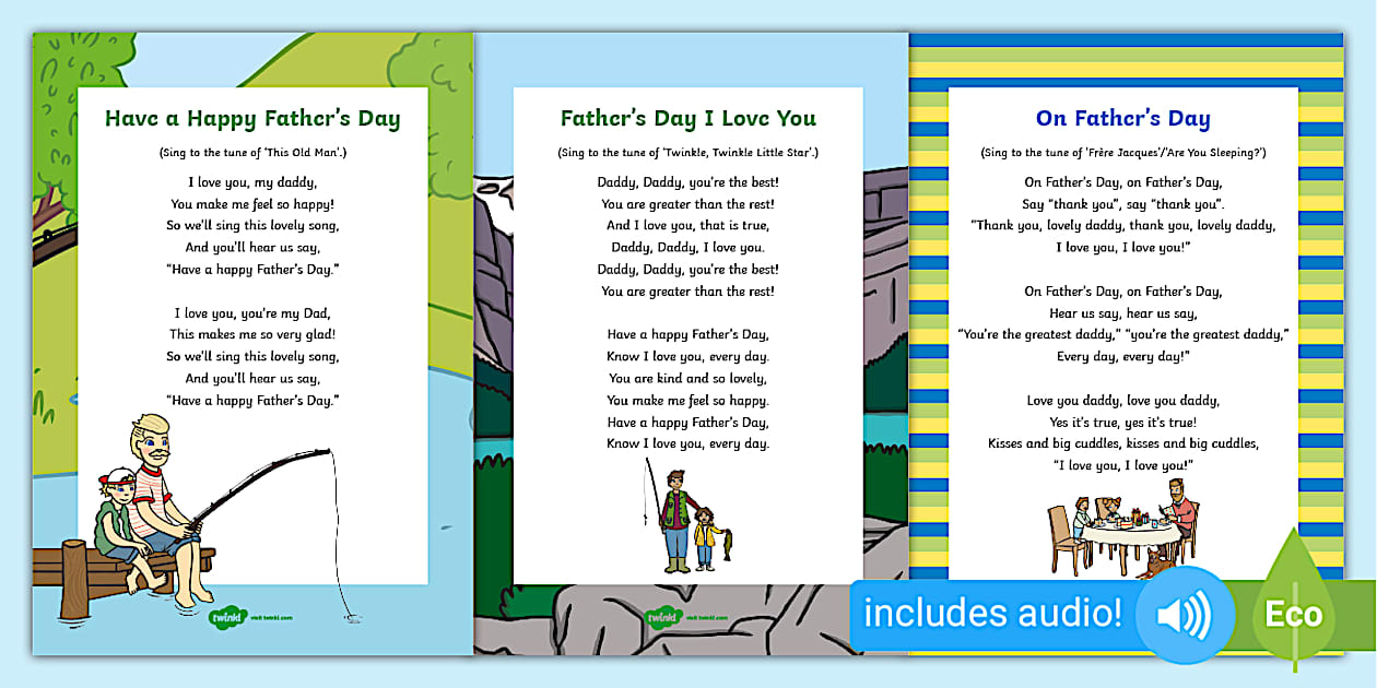 Editable Father's Day Songs and Rhymes Resource Pack