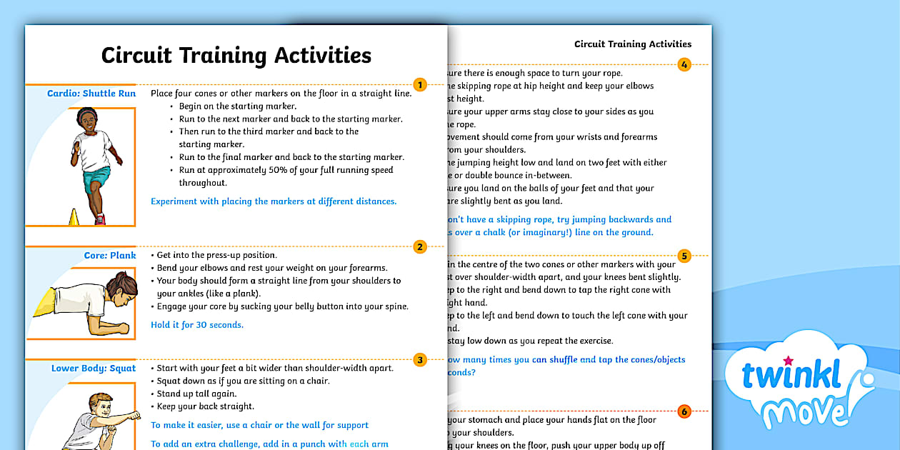 Year 5 Circuit Training Home Learning Tasks | Twinkl Move PE