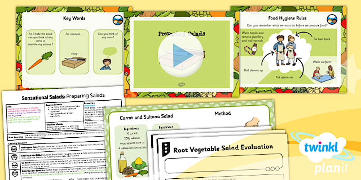 D&T: Sensational Salads: Preparing Salads KS1 Lesson Pack 3