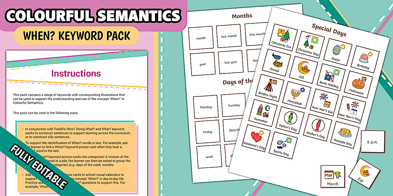 Colourful Semantics When? Activity Pack