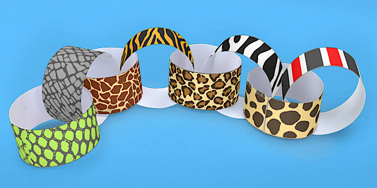 Animal Print Paper Chain (teacher made) - Twinkl