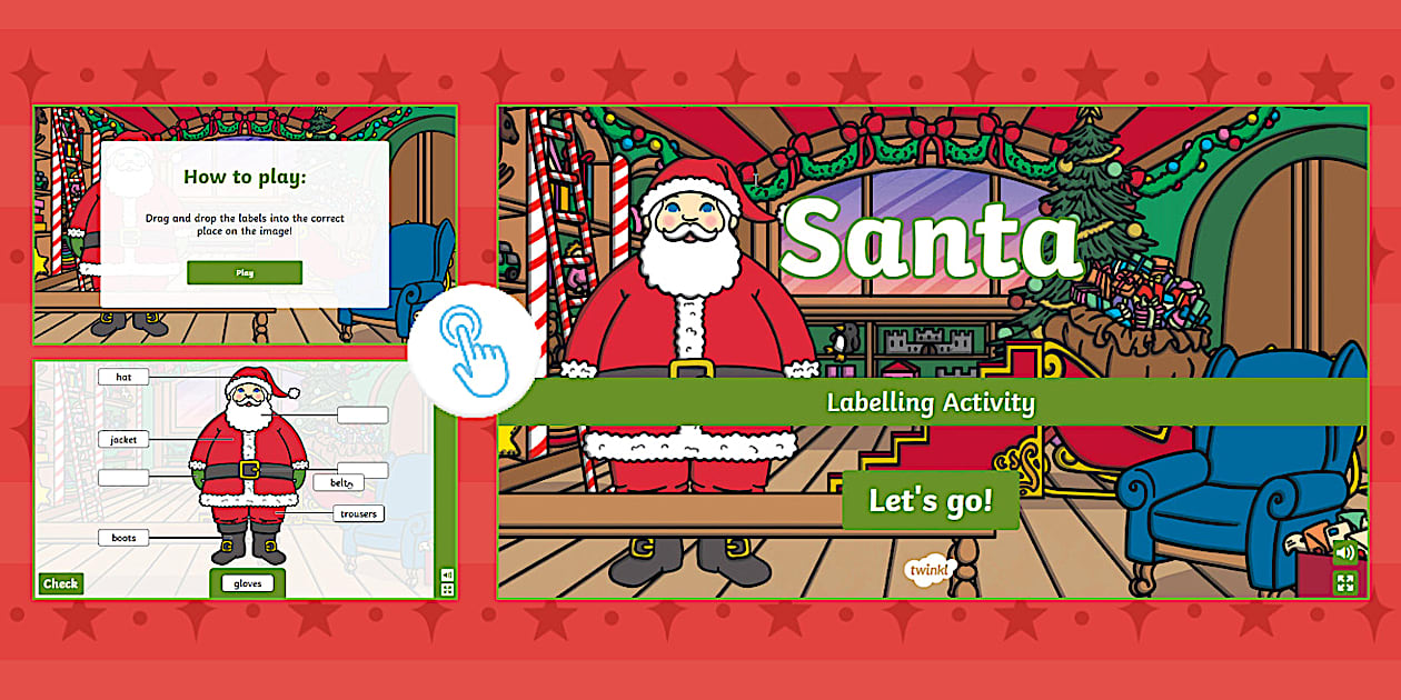 Santa Interactive Labelling Activity (teacher made) - Twinkl