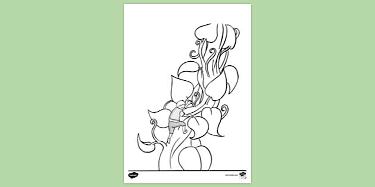 Jack Climbing Beanstalk Colouring Sheet | Colouring Sheets