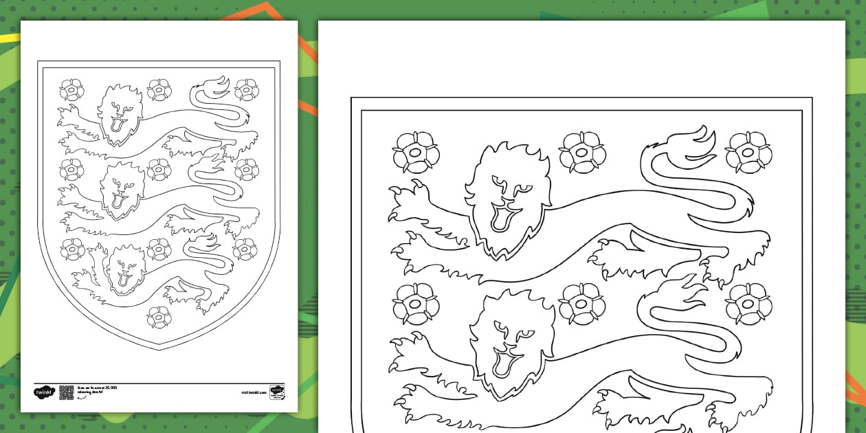 England Football Colouring Sheets | Colouring Sheet - Twinkl