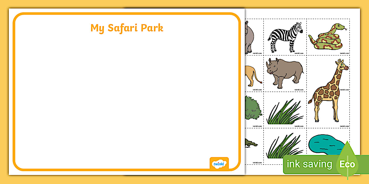 Safari Park Map Cut and Stick Activity (teacher made)