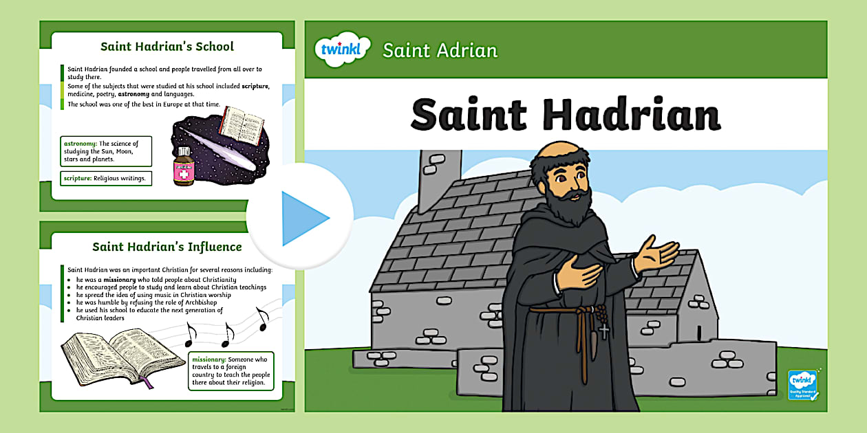 Saint Hadrian PowerPoint (teacher made) - Twinkl