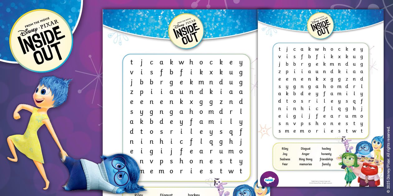 Inside Out: Word Search (teacher made) - Twinkl