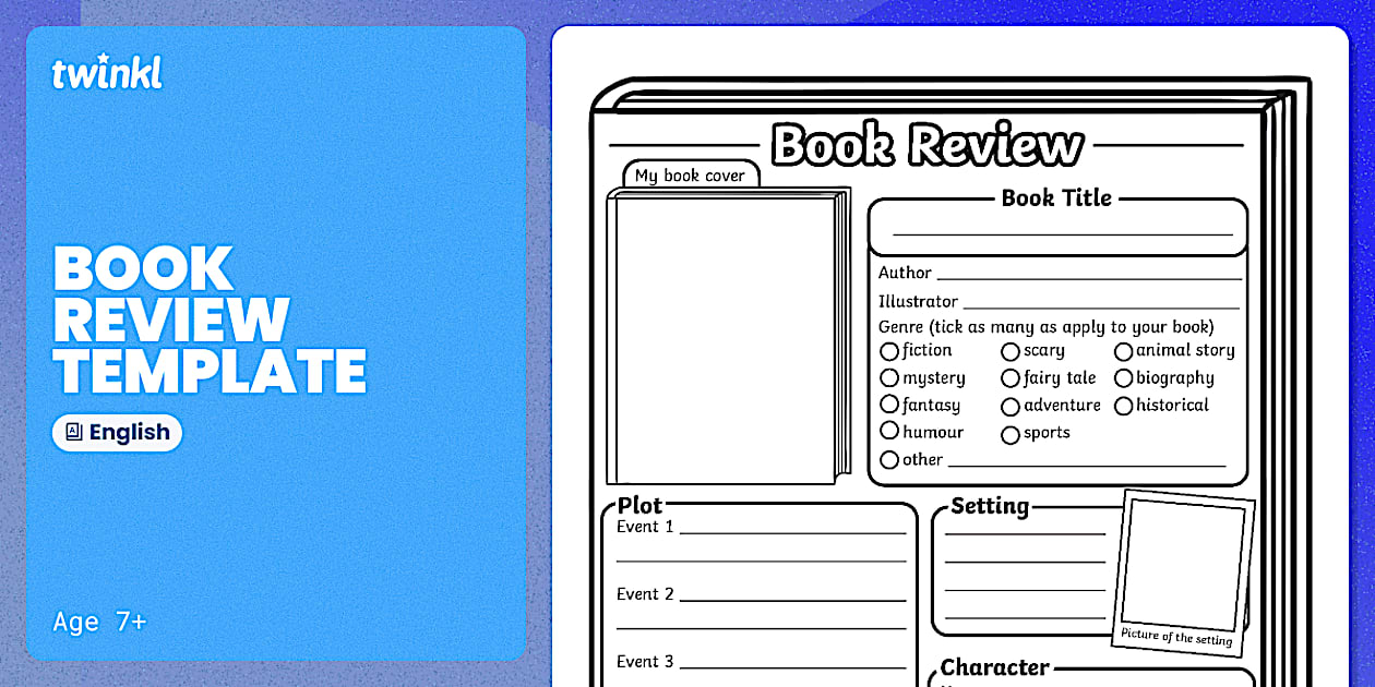 In-Depth Book Review KS2 Template - English