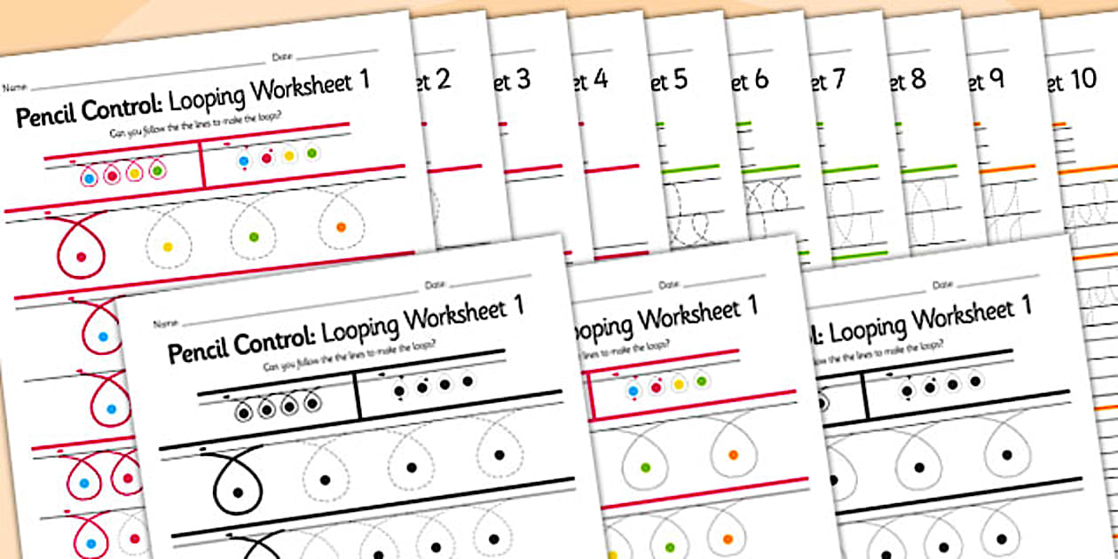 Pencil Control Looping Workbook (teacher made) - Twinkl