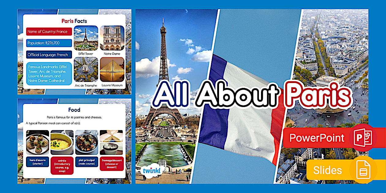 All About Paris PowerPoint & Google Slides for K-2nd Grade