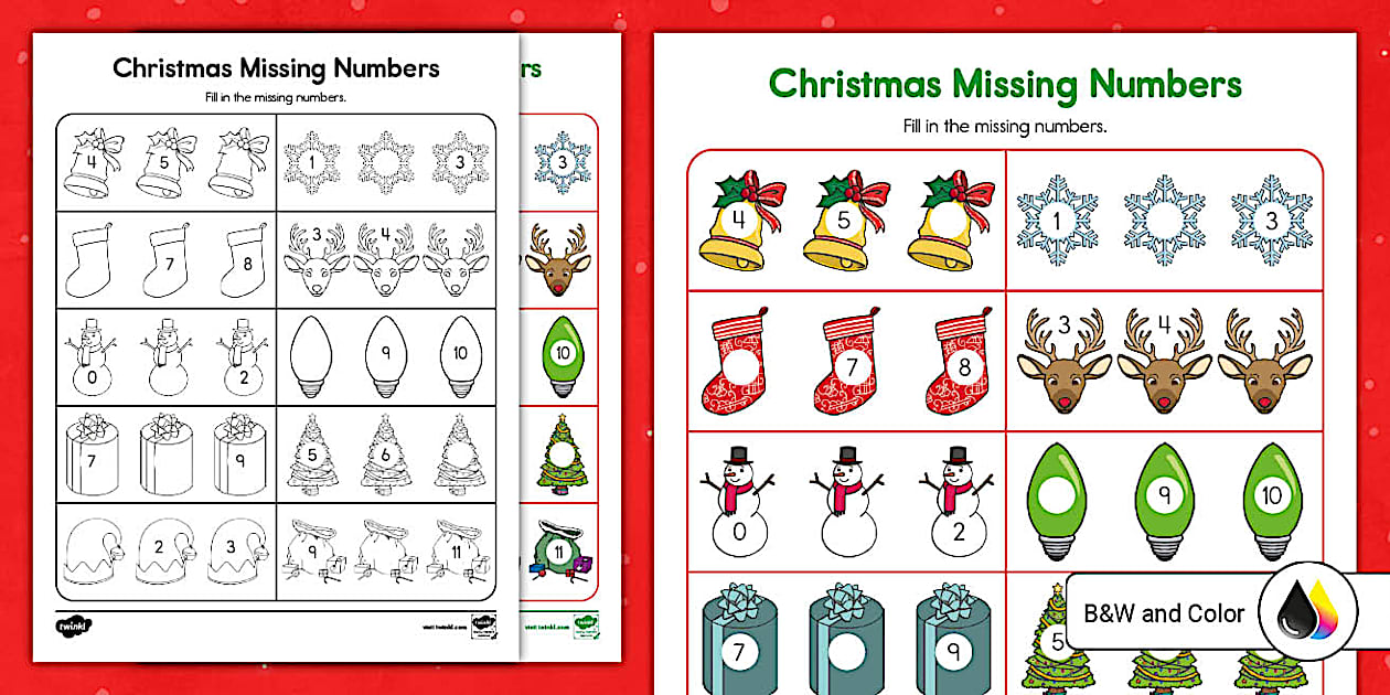 Christmas Math Worksheet Kindergarten | Twinkl USA - Twinkl